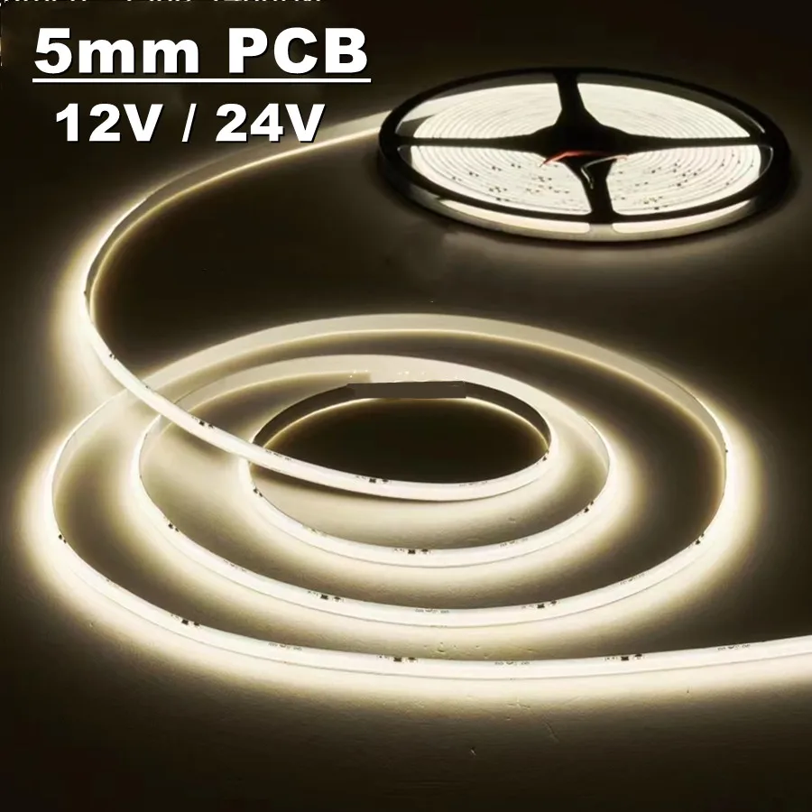 Tira-de-luces-LED-COB-de-5MM-12V-24V-480LED-320LEDsM-barra-de-luz-COB ...