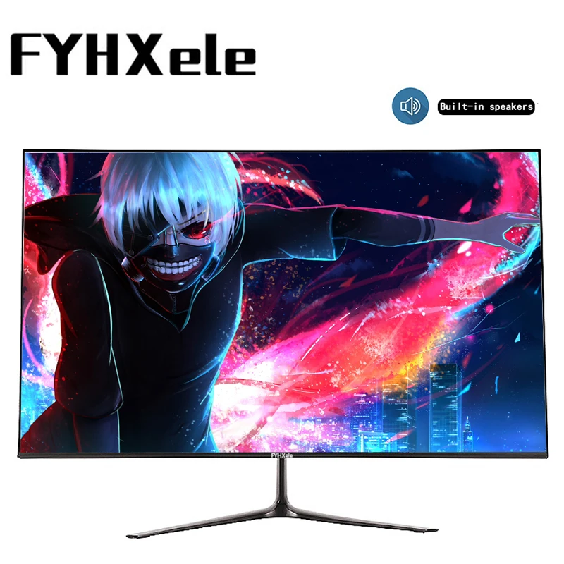 FYHXele 24 Inch Monitor 75Hz VGA Desktop LCD Display VA Panel 5ms Gamer ...