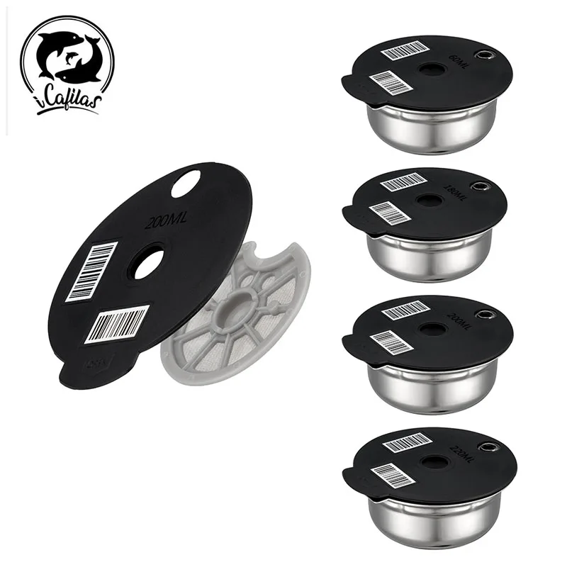 Dosette de café réutilisable en silicone, dosette en acier inoxydable ...