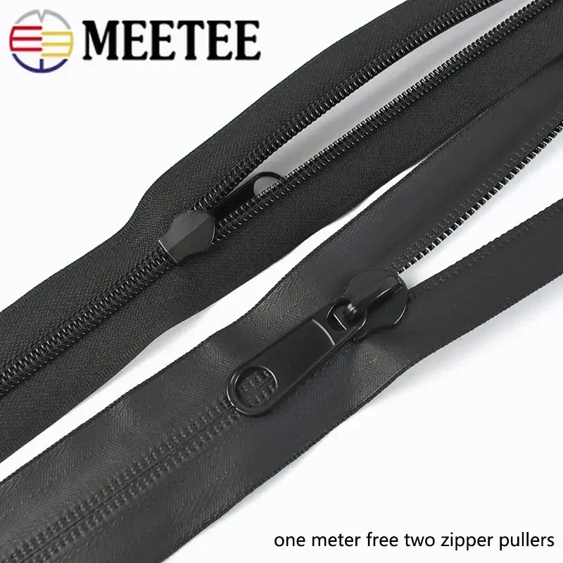 2/5/10M 3# 5# 8# 10# Waterproof Zippers Black Invisible Nylon Zip with ...