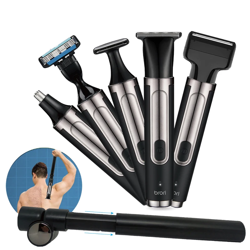 5-in-1-Rechargeable-Men-s-Shaving-Set-Back-Razor-Shaver-Groomer ...