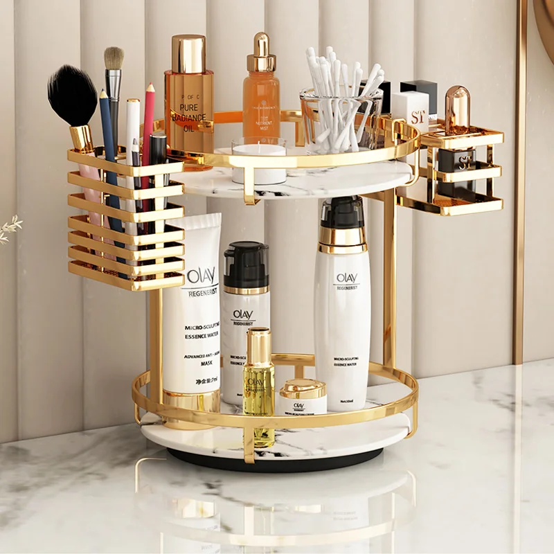 Countertop-Rack-Wrought-Iron-Storage-Shelf-Lipstick-Perfume-Brush-Skin ...