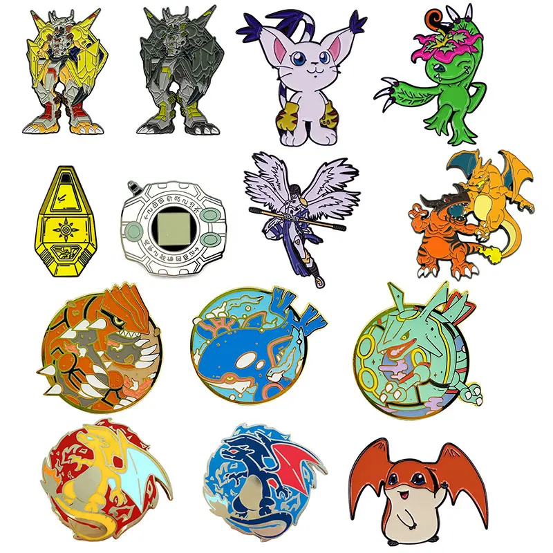 Anime Digimon Adventure Enamel Pins Collect Tyrannosaurus Metal Cartoon ...