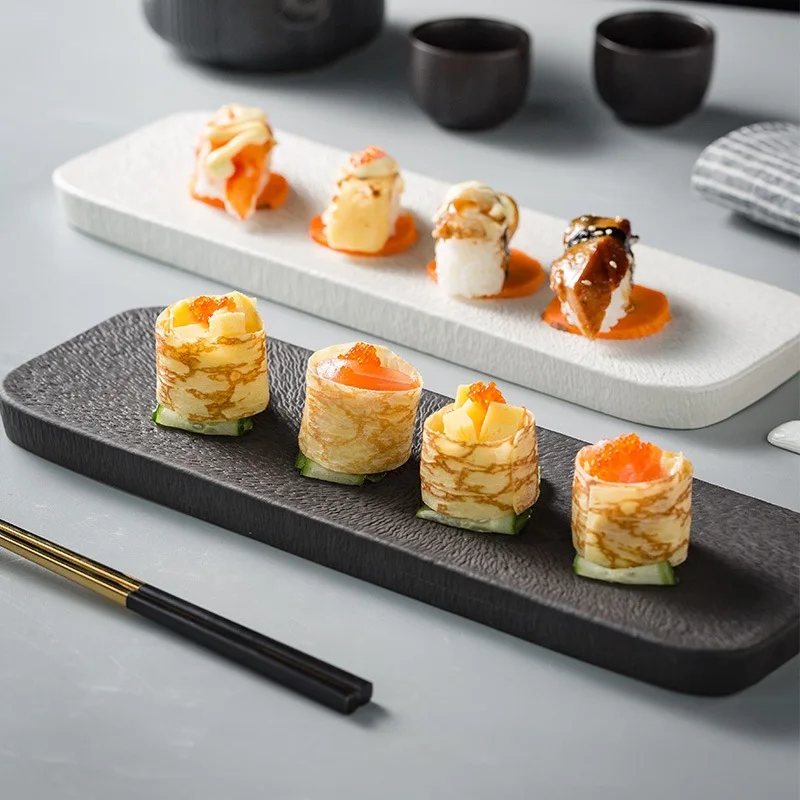 Plato-de-Sushi-de-cocina-japonesa-plato-de-postre-rectangular-plano ...