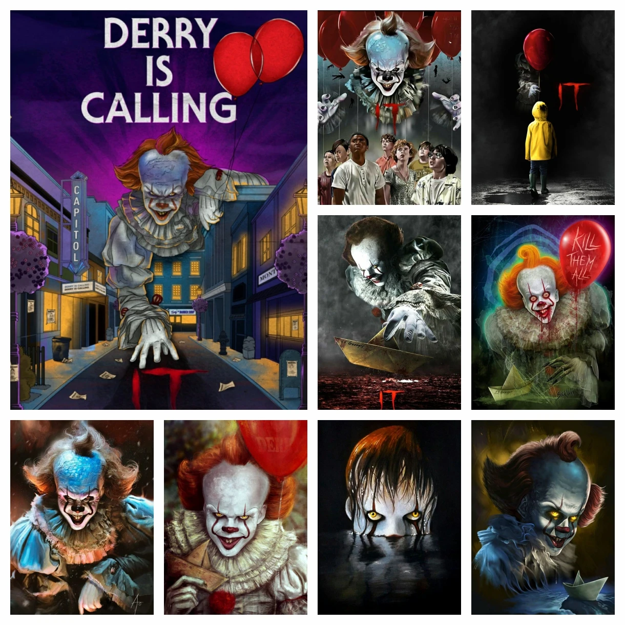 5d-Horror-Movie-It-Pennywise-Diamond-Art-Painting-Clown-Character ...