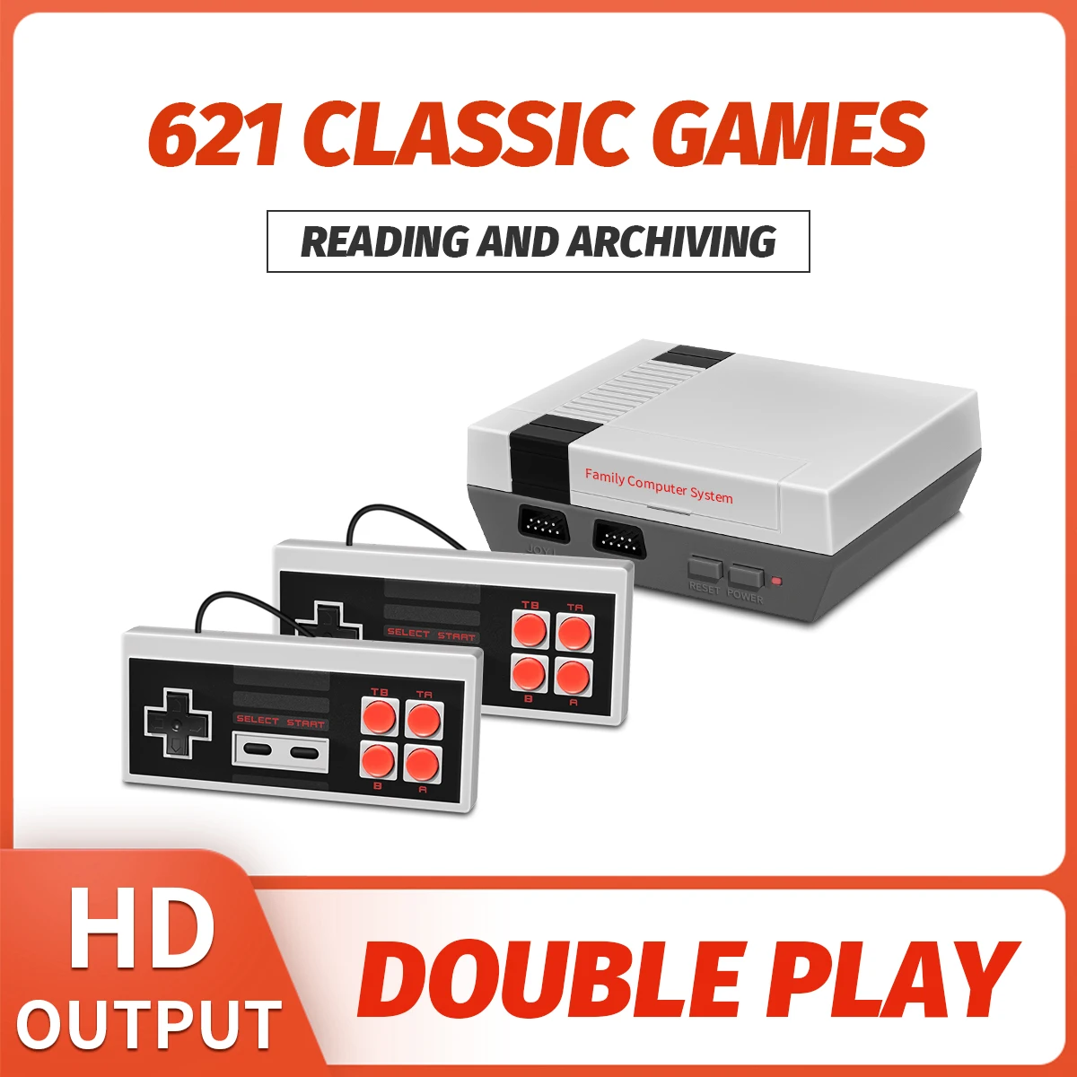 Retro Family HD Video Classic Game Console Built-in 621 Games HD Output ...