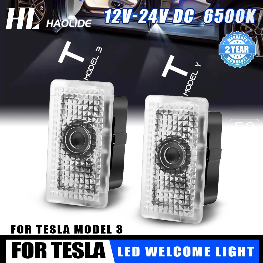 HAOLIDE-Led-Car-Door-Projection-Light-For-Tesla-Model-Y-3-Car-Welcome ...