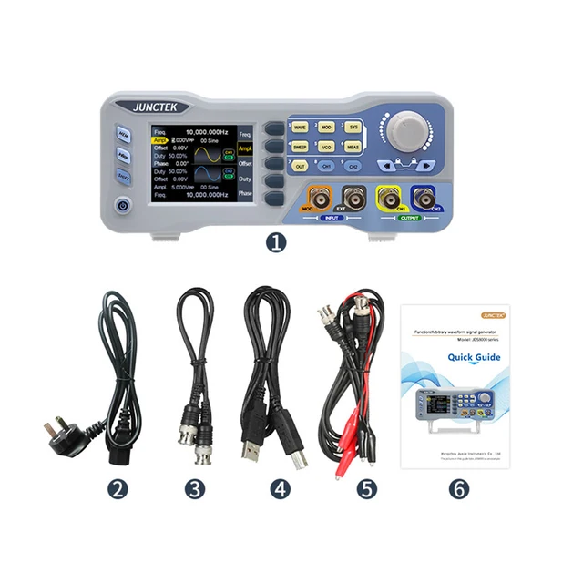 JUNCTEK 60Mhz 80Mhz Function Arbitrary Waveform Generator Dual Channel ...