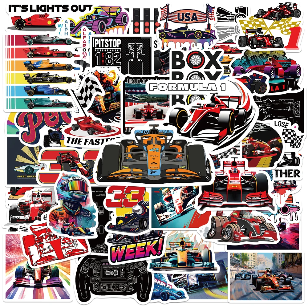 50-Stuks-F1-Formule-Een-Coole-Snelheid-Race-Stickers-Voor-Decoratie ...