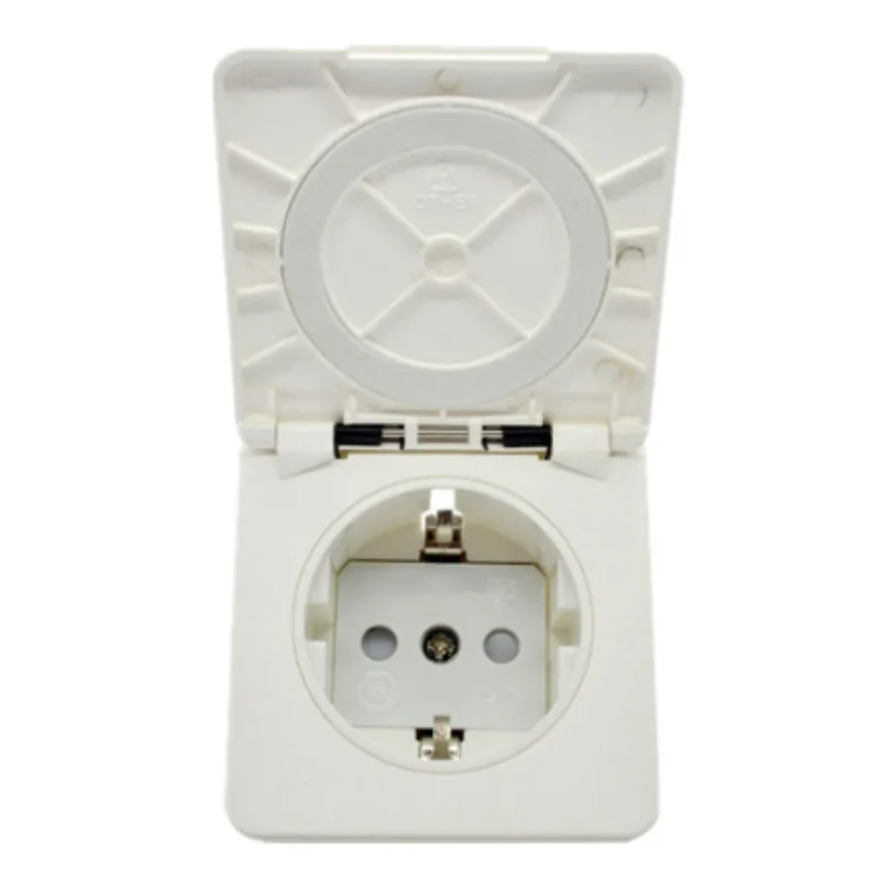 Black White 16A 250V IP44 square cover European German outdoor ...
