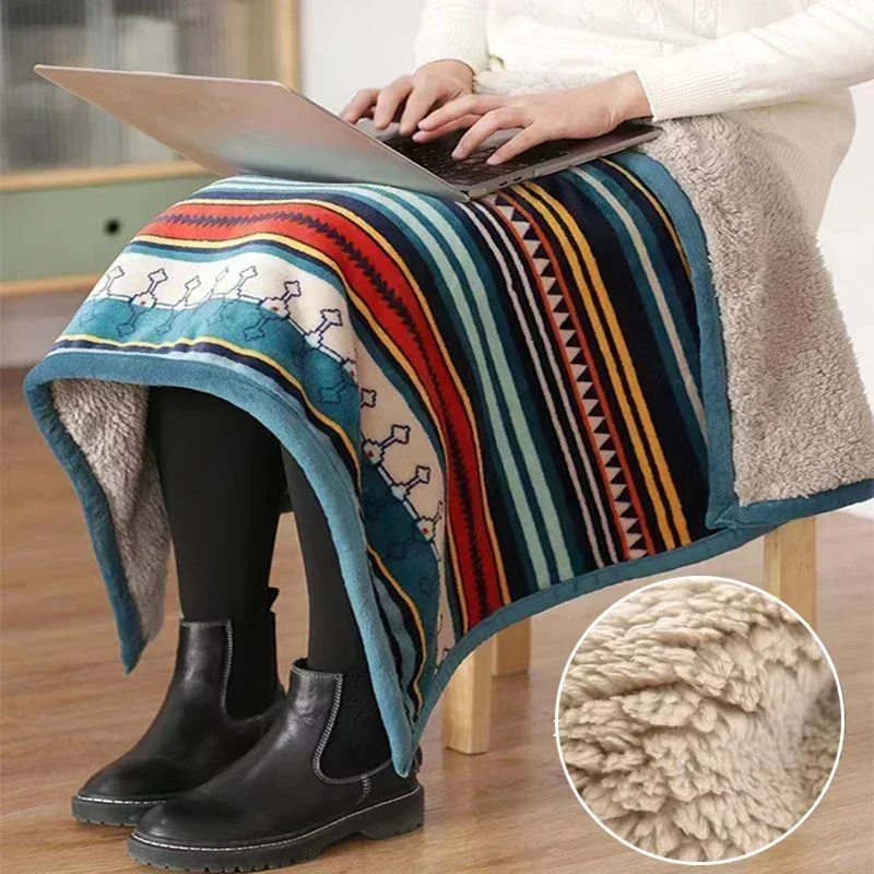 Soft fluffy flannel throw blanket bohemia ethnic styl warm nap knee ...