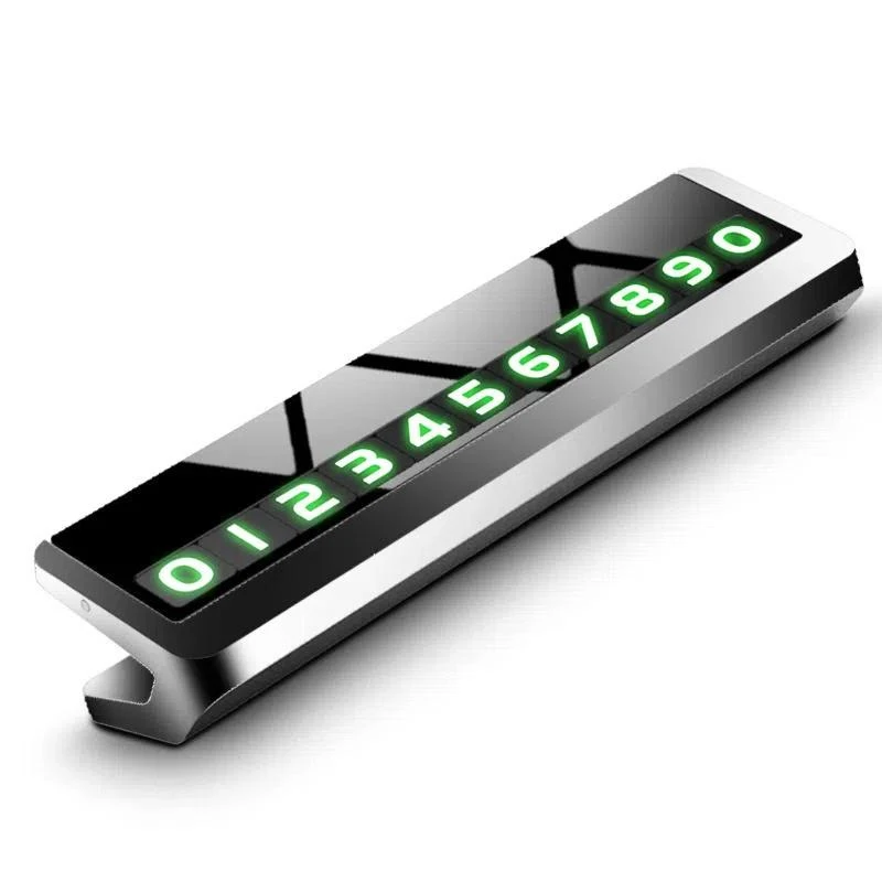 Car Temporary Parking Card Universal Rotate Phone Number Plate Aluminum ...