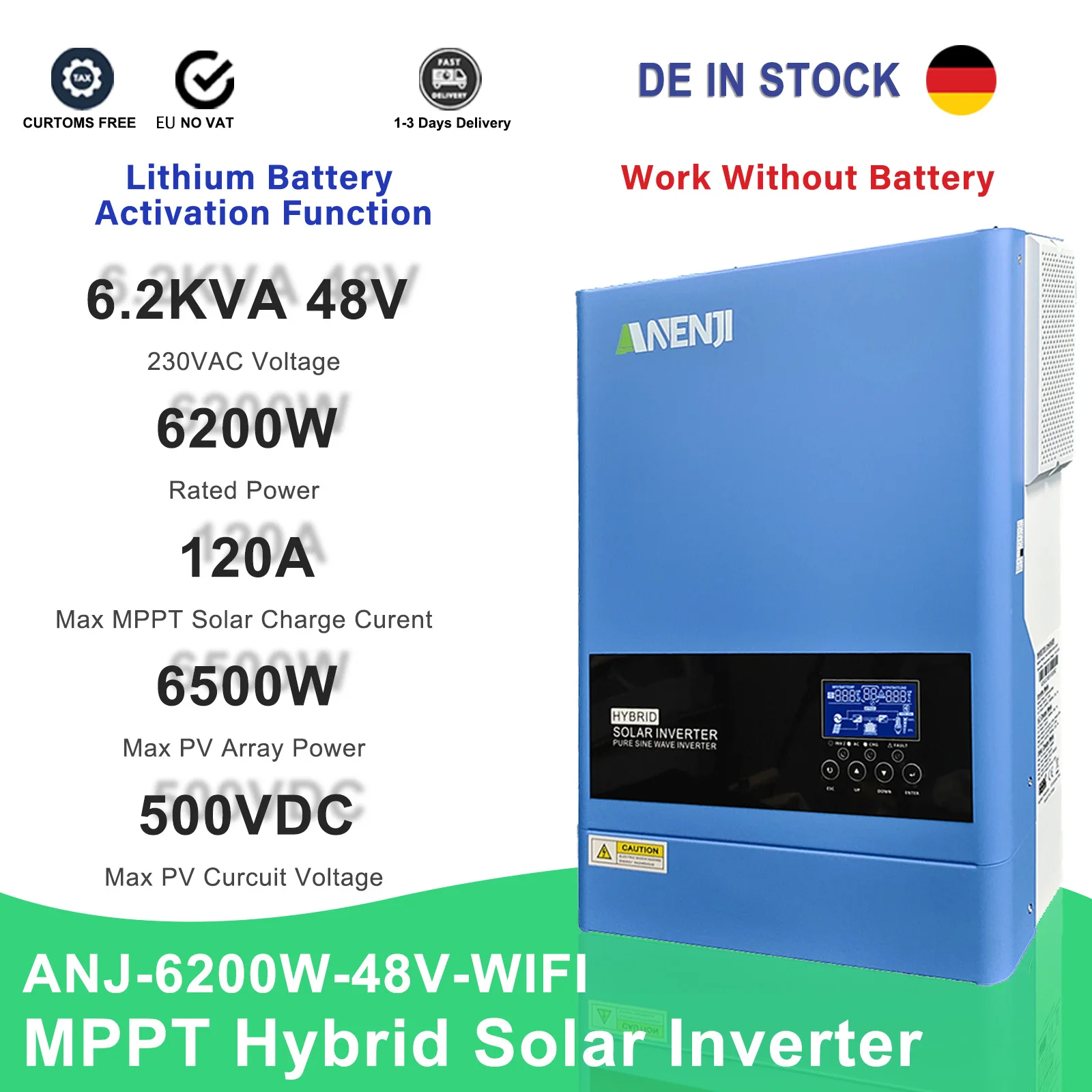 6500VA-6-2KW-MPPT-Hybrid-Solar-Inverter-48V-230vac-Photovoltaic-Solar-Inverter-Pure-Sine-120A ...