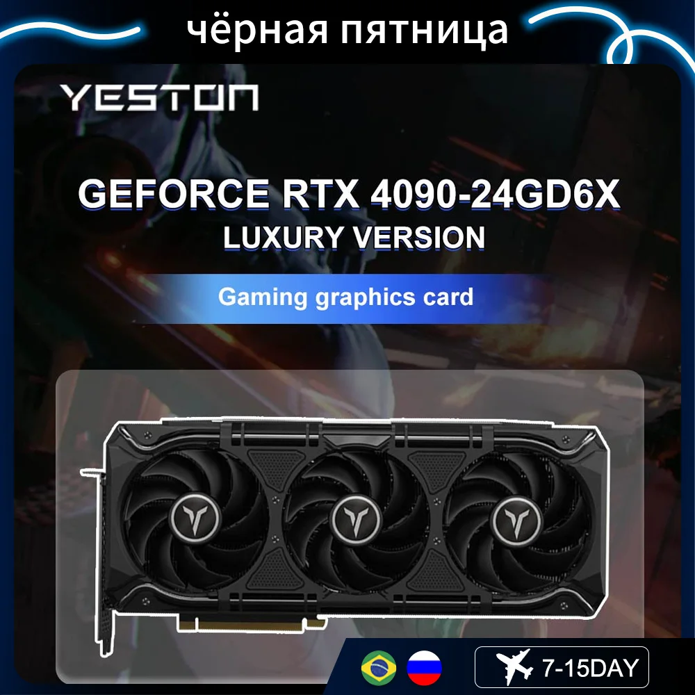 Yeston novo rtx 4090 24g 24gb placa gráfica rtx4090 gddr6x gpu 4nm 384bit placa de vídeo jogos ...