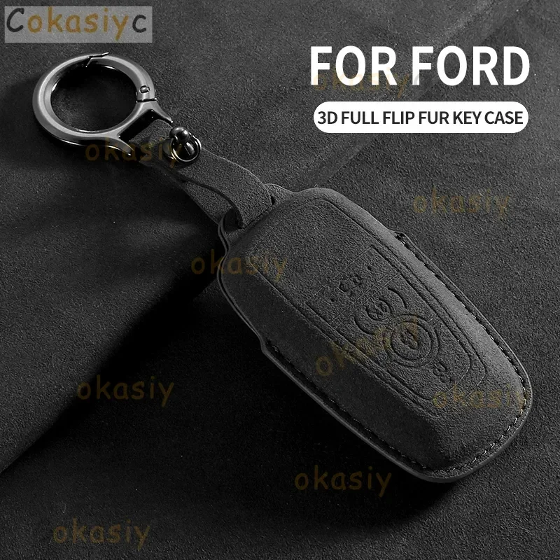 Suede Car Key Cover Case for Ford Maverick Focus Edge Explorer Everest ...