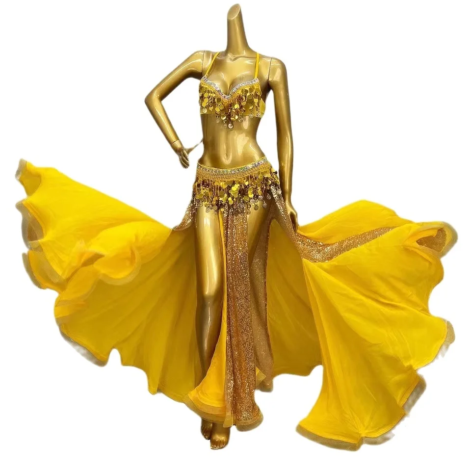 Gold-Belly-Dance-Costume-Festival-Outfit-Women-Performance-Clothings ...