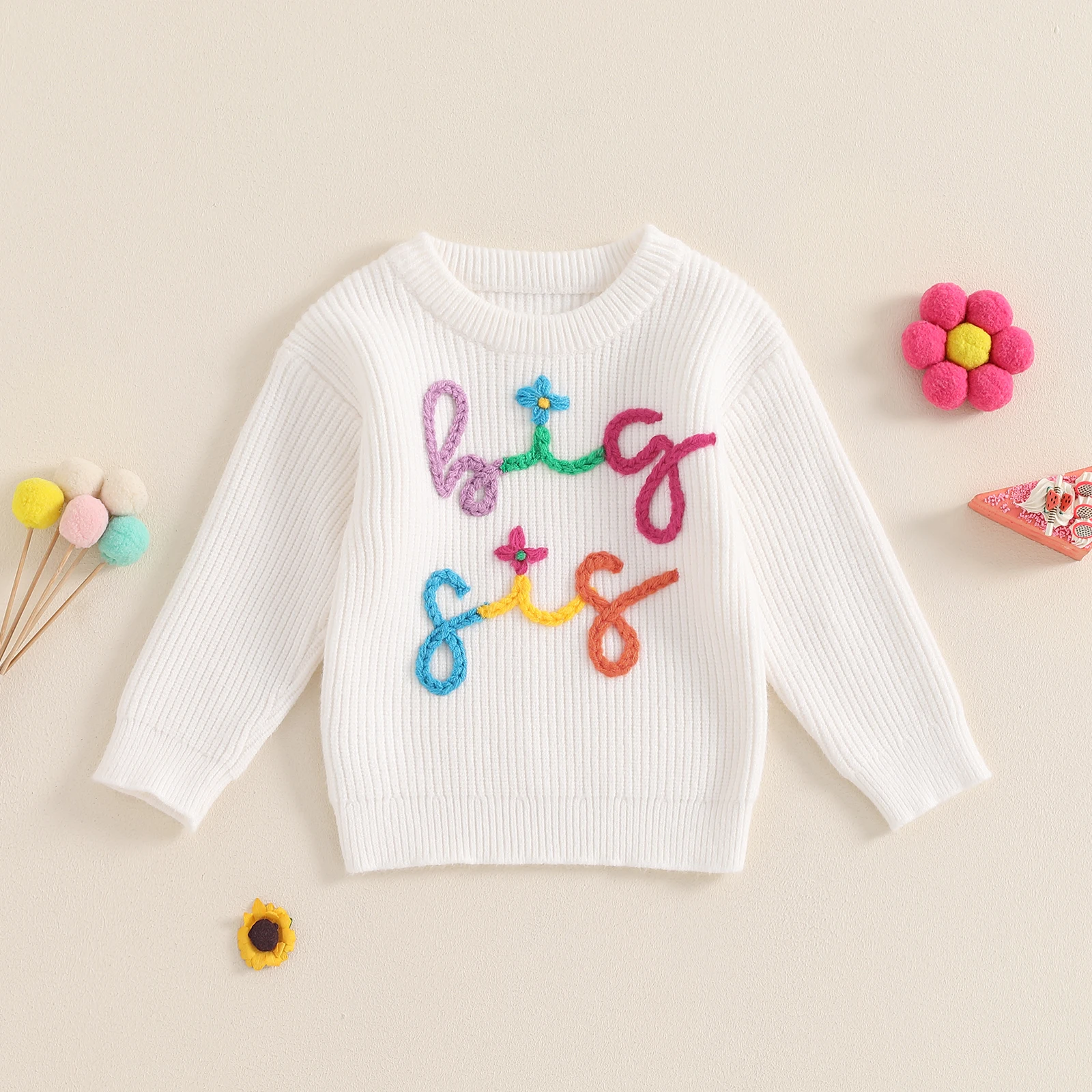 Citgeett-Autumn-Kids-Girls-Sweater-Long-Sleeve-Letters-Flower-Warm ...