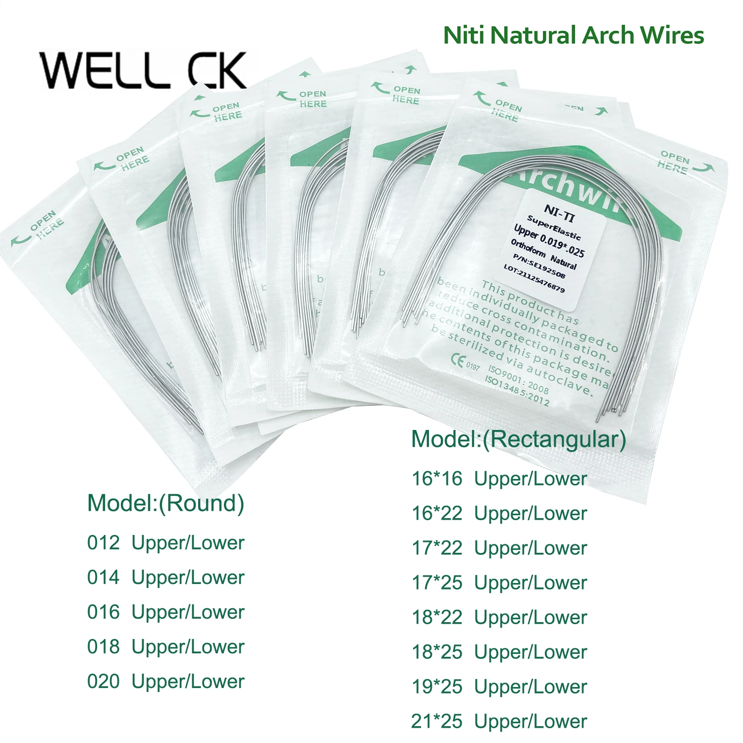 10pcs-Dental-Arch-Wires-Niti-Natural-Form-Round-Rectangular-Super ...