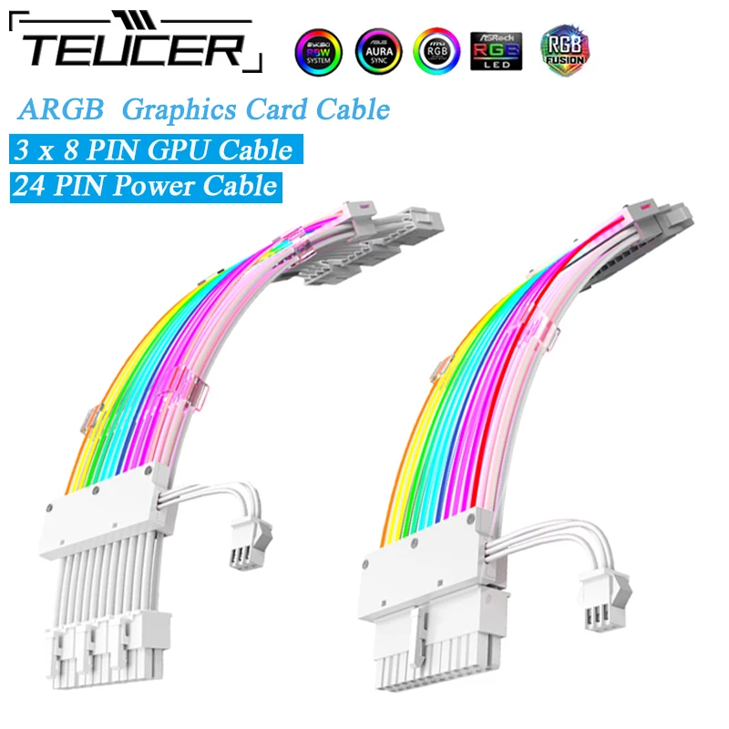 TEUCER-TC-45-Motheboard-24-PIN-Extension-Cord-Wire-ARGB-GPU-Extensions ...