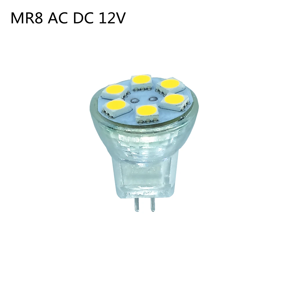 Foco led MR8 12v 6smd 5050, lámpara ACDC12V 5050 6SMD led MR8 DC12V, 6 ...