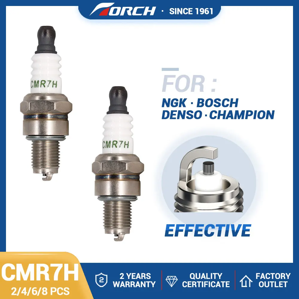 2-8PCS-Solid-Nut-Spark-Plugs-Torch-CMR7H-Replace-for-Candle-3066-CMR7H ...