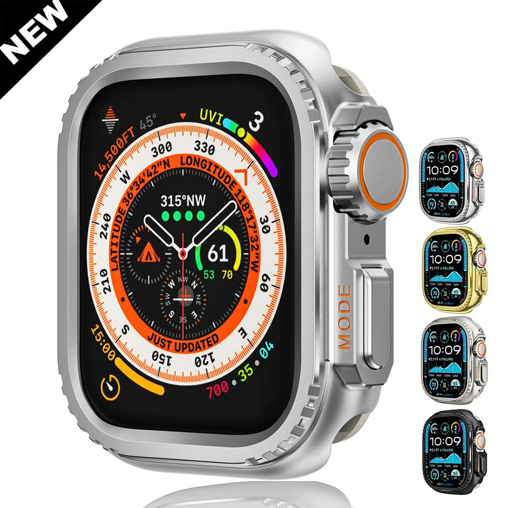 Metal Bumper Case For Apple Watch 45mm 44mm Protector Frame Cover For ...