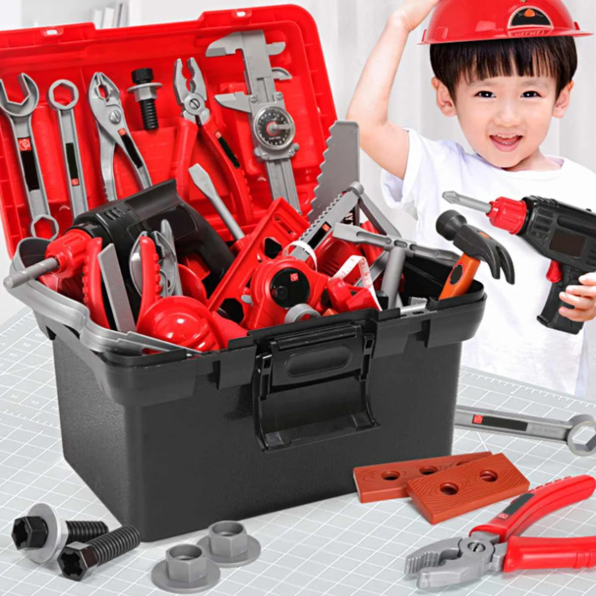 42pcs Kids Toolbox Kit Educational Toys Simulation Repair Tools Toys ...