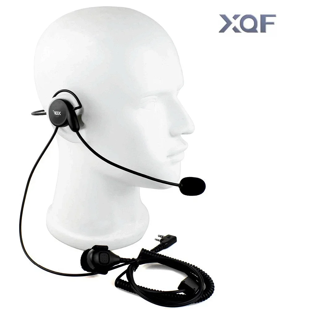 XQF-Head-mounted-Headset-with-Finger-PTT-Key-Microphone-K-Plug-2Pin-for ...