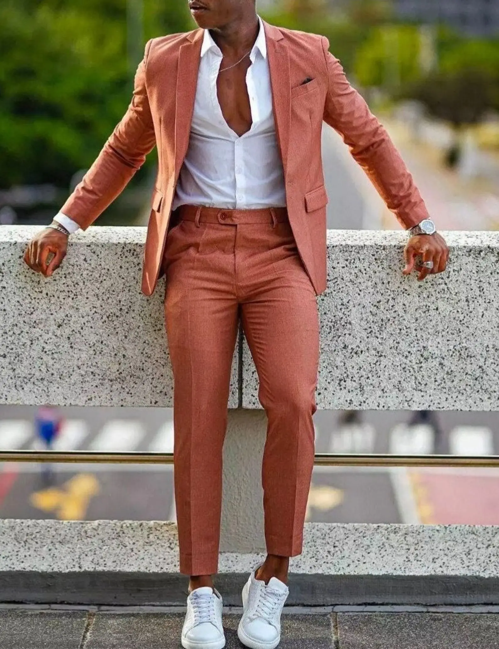 Orange Wedding Suits Mens | Men Orange Wedding Suits 2018 - Formal Men ...