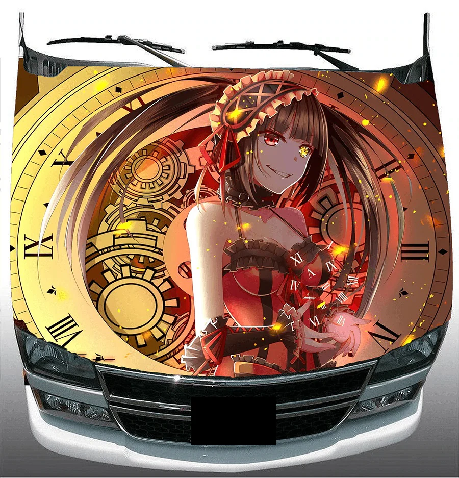 Anime Girl Itasha Car Hood Wrap Vinyl Decal, Girl, Date A Live Car ...