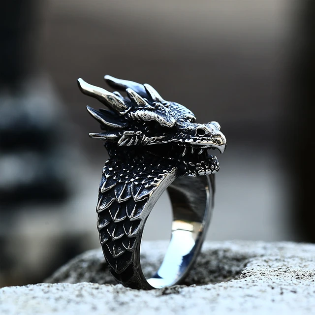 Western Dragon Band Ring
