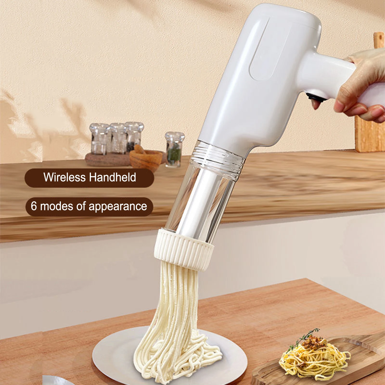 Electric-Pasta-Noodle-Maker-With-6-Shapes-Molds-Portable-Rechargeable ...