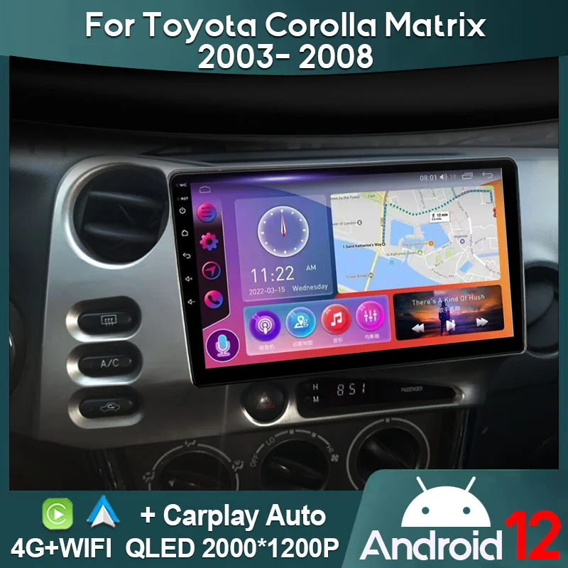 MAMSM-Car-Radio-For-Toyota-Corolla-Matrix-2003-2008-Android-12 ...