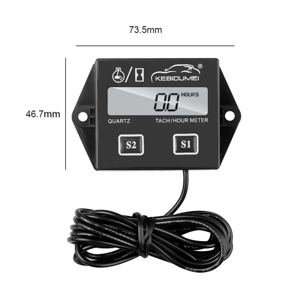 Newest-LCD-Digital-Engine-Tach-Hour-Meter-Tachometer-Gauge-Inductive ...