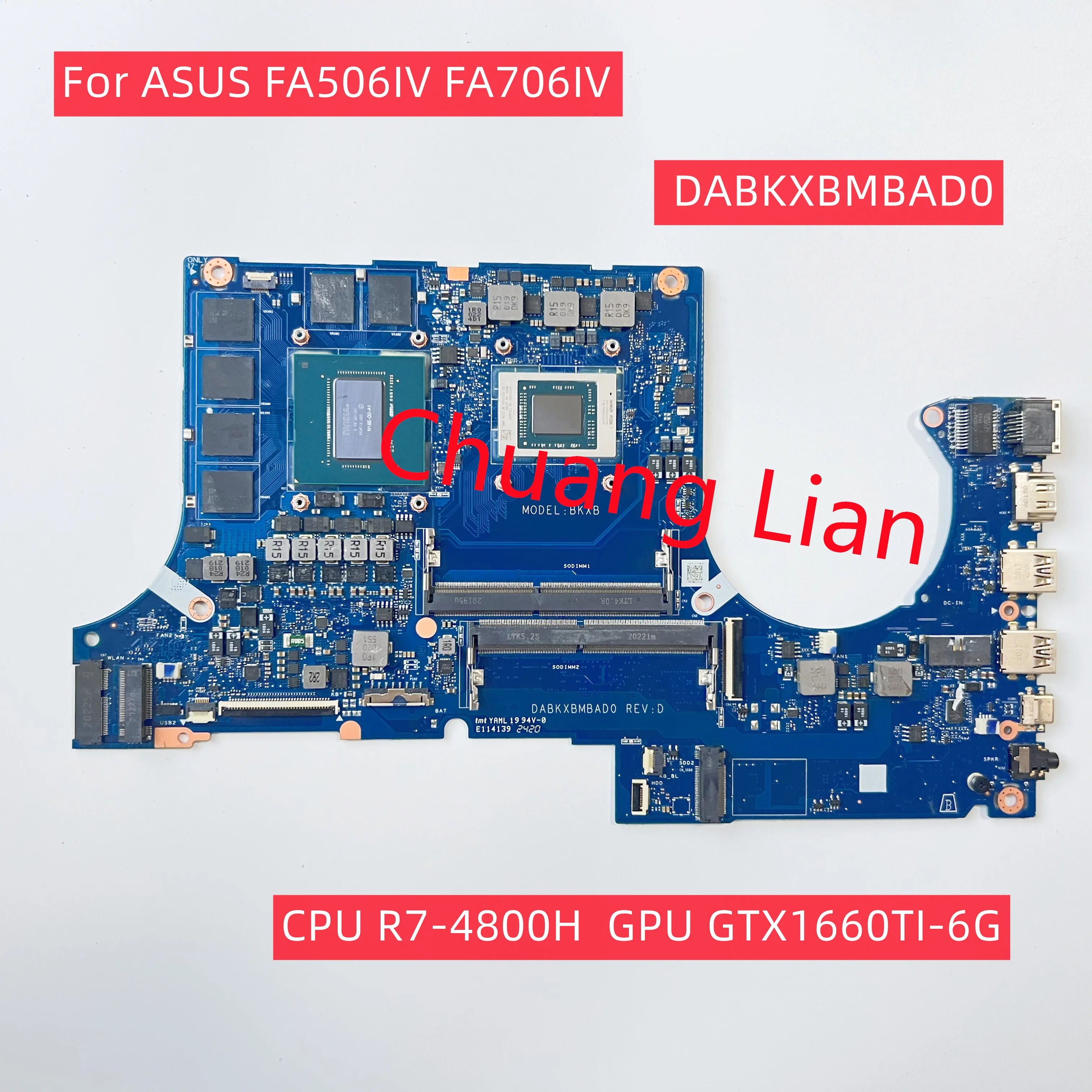 Dabkxbmbad0 For Asus Fa506iu Fa506i Fa506iv Laptop Motherboard With Cpu ...