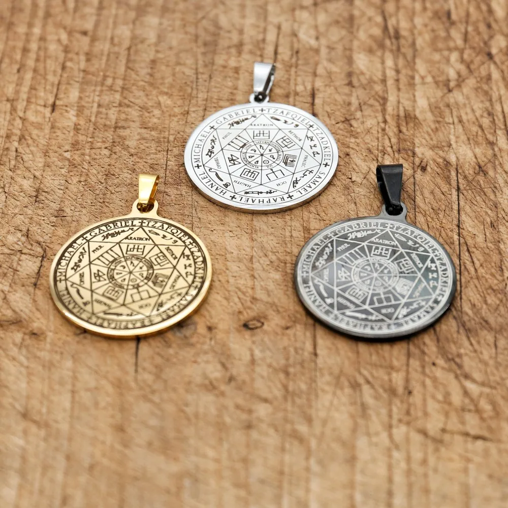 Collar-con-colgante-de-amuleto-de-7-Arc-ngeles-de-acero-inoxidable-para ...