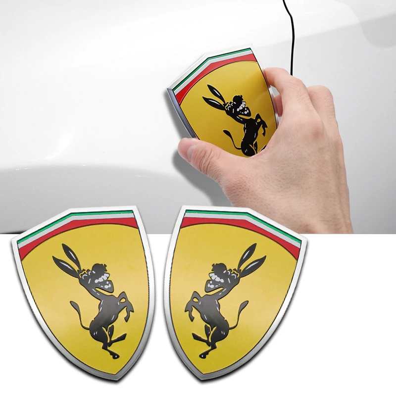 3D-Aluminum-Alloy-Ferrari-Donkey-Badge-Emblem-Sticker-Car-Styling ...