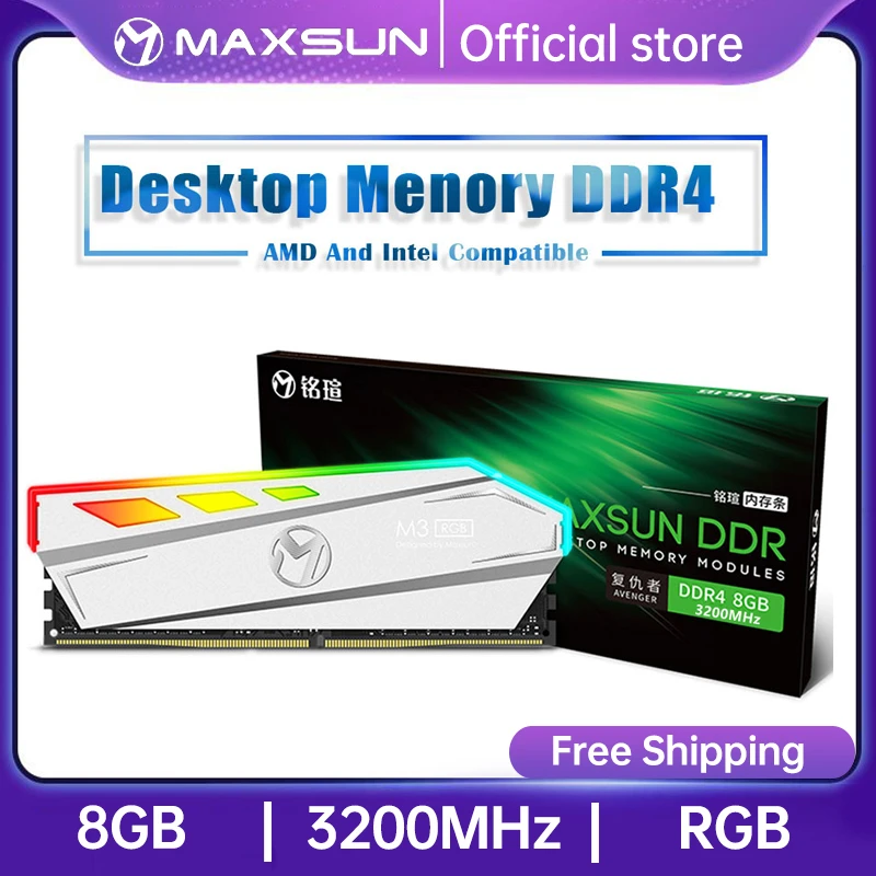 Maxsun Rgb Lighting Ram Ddr4 8gb 3200mhz Interface 288pin Memory ...