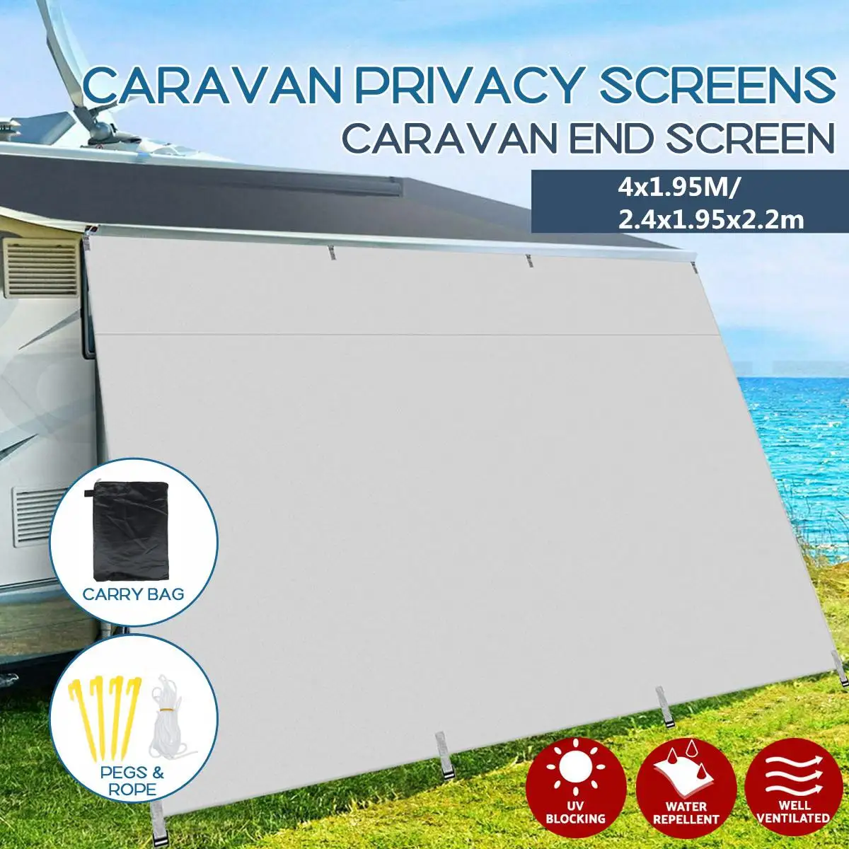 4x1-95M-Caravan-Privacy-Screen-Car-Side-Awning-Rooftop-Tent-Sun-Shelter ...
