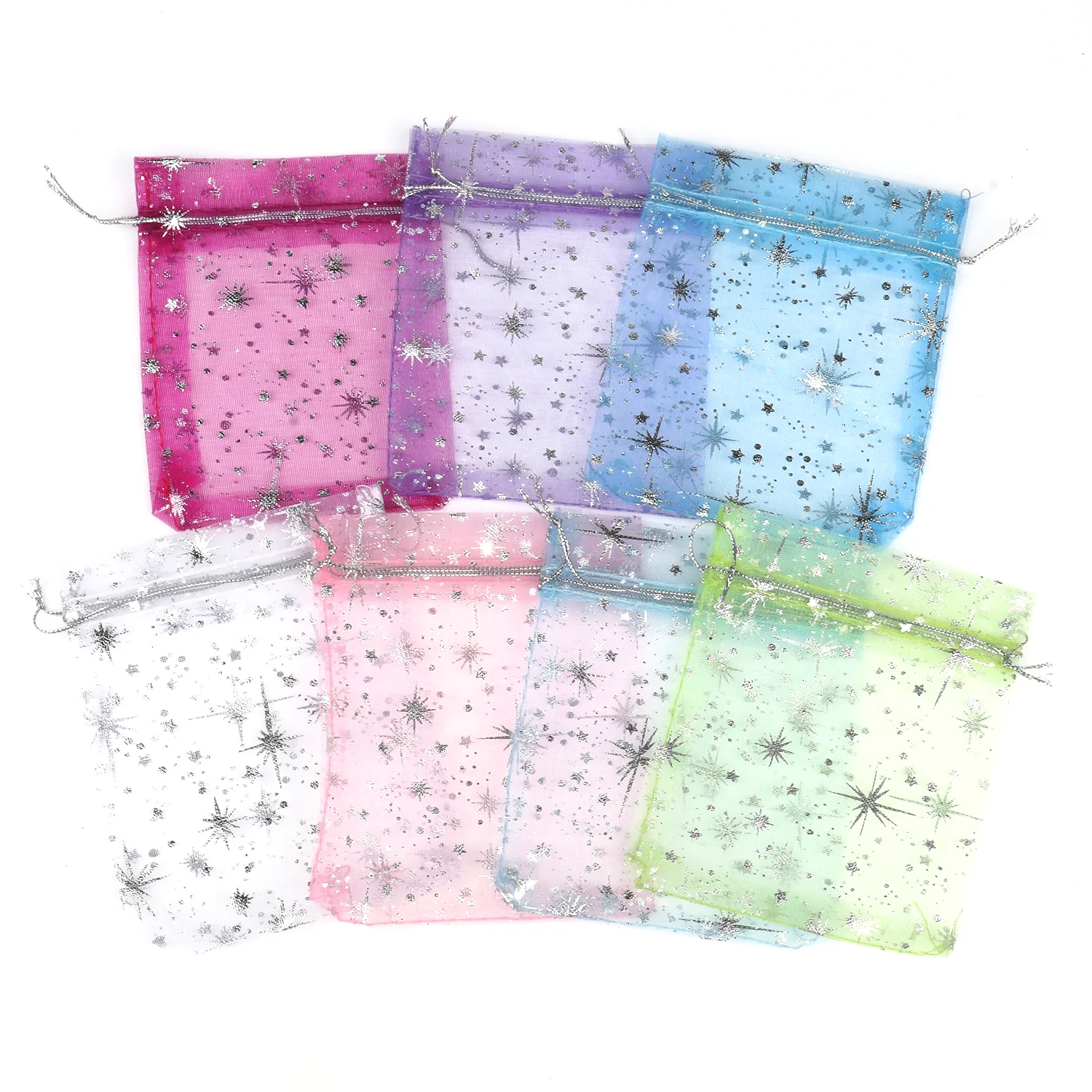 50pc/lot 10x12cm Star Jewelry Packaging Display Pouches Organza Bags ...