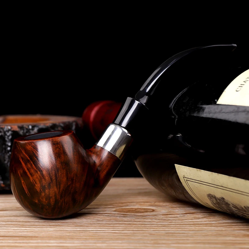 MUXIANG-Briarwood-Handmade-Tobacco-Pipe-Bent-Stem-Mouthpieces-9mm ...