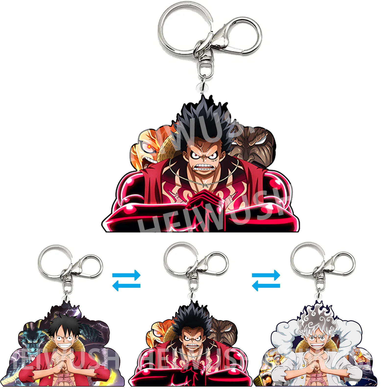 Anime-ONE-PIECE-Luffy-Gear-4-5-Motion-Key-Chains-Acrylic-Keychains-Bag ...
