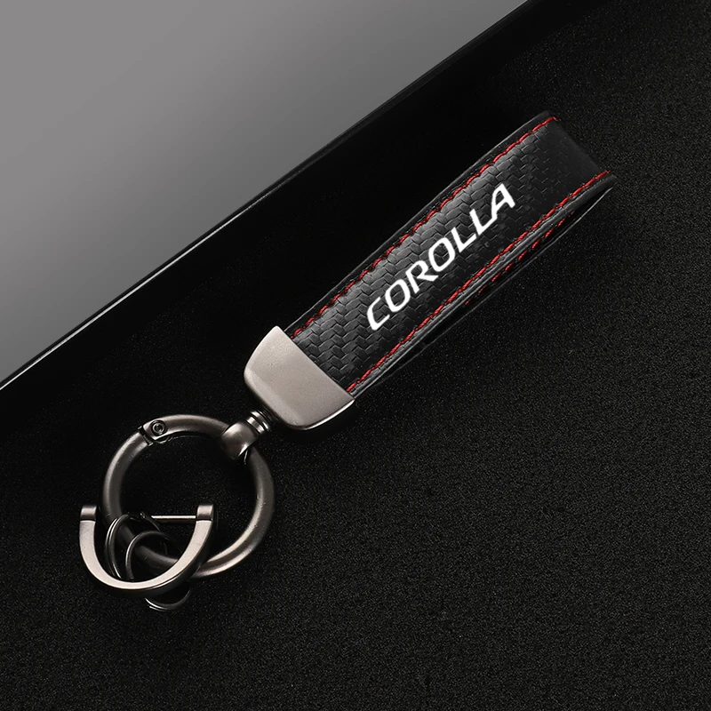 For-Toyota-Corolla-Keychain-with-logo-Car-metal-leather-key-chain-With ...