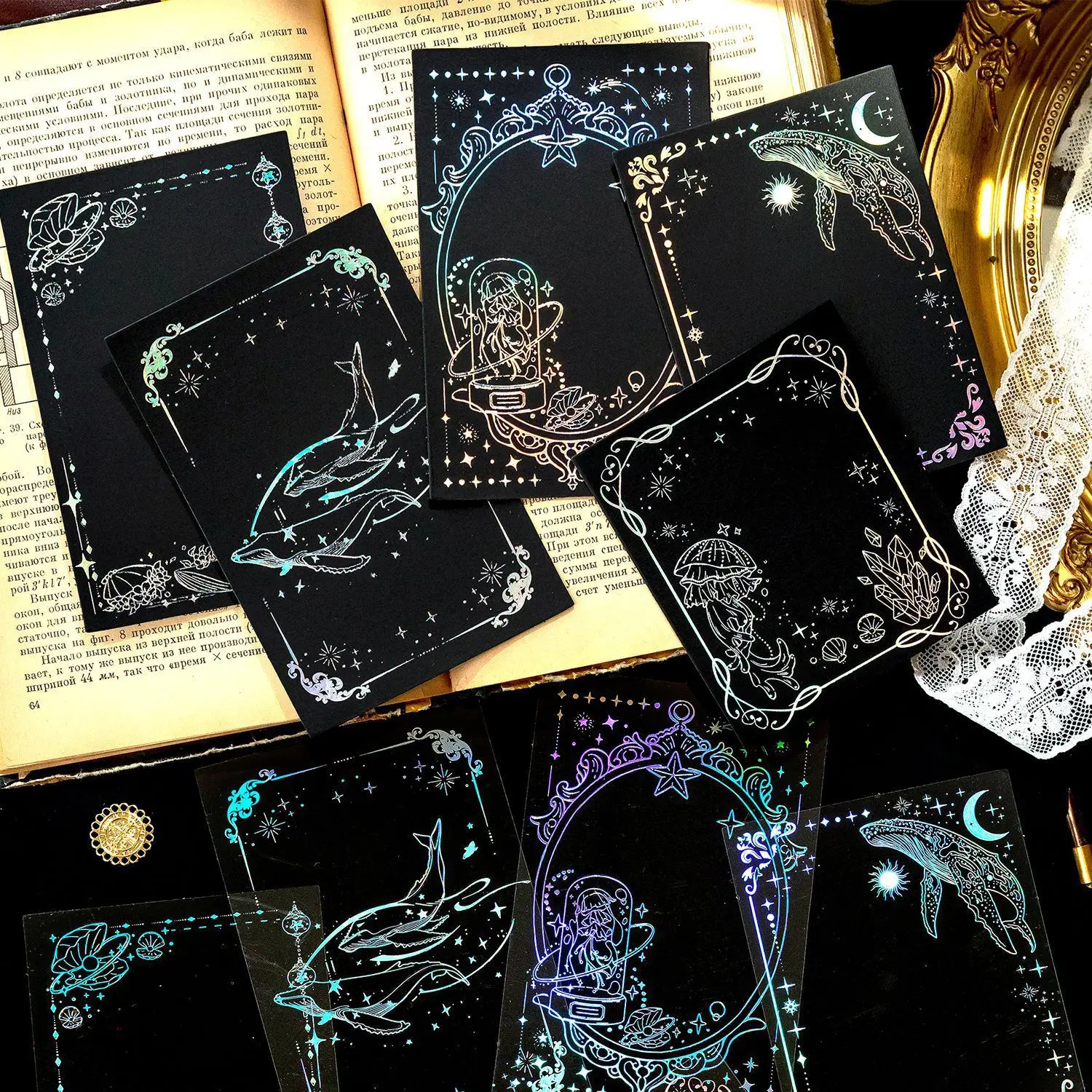 10Pcs-Time-Shining-Series-Decorative-Stickers-Pack-Vintage-Star-Whale ...