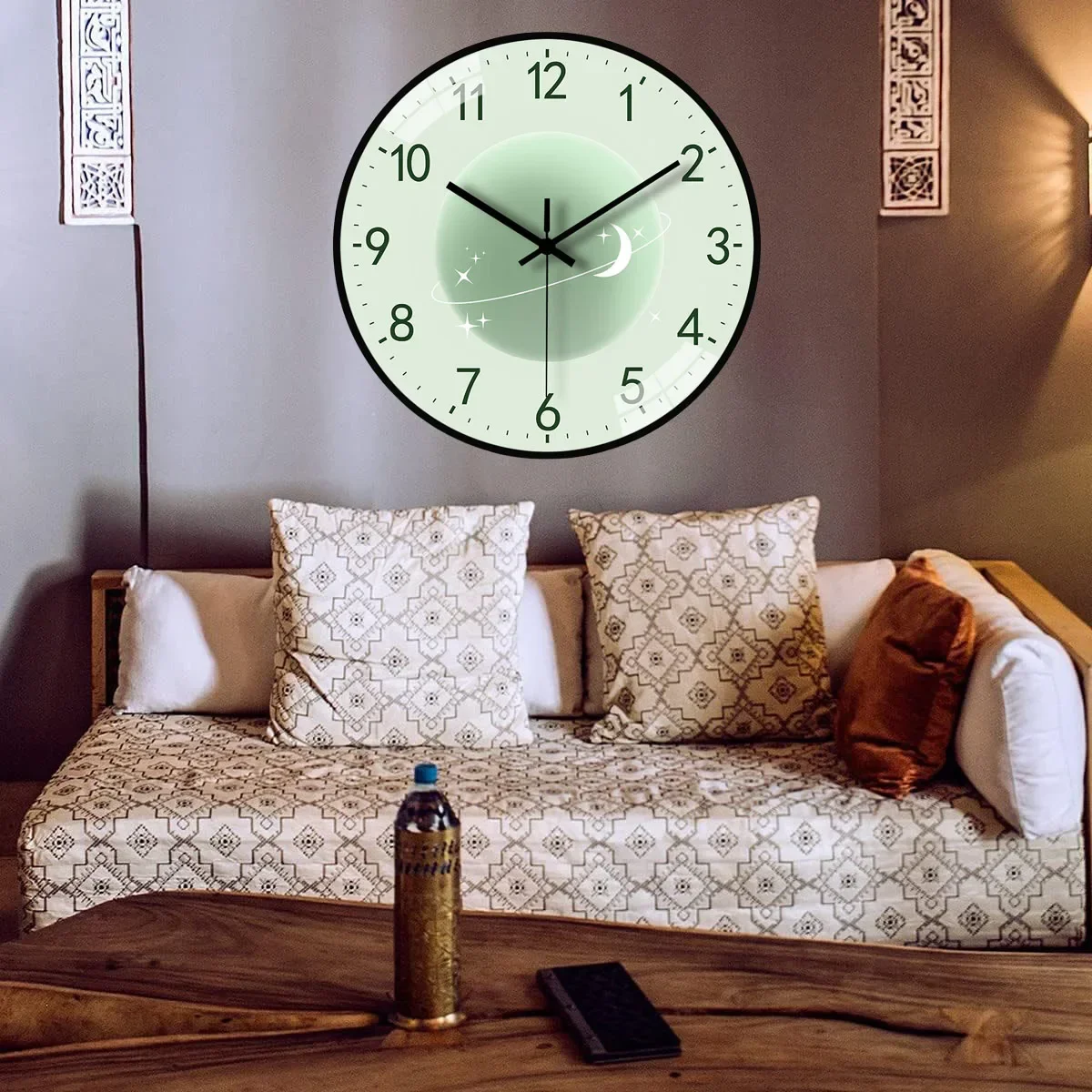 Classical-Style-Light-Luxury-Wall-Clock-Sound-Off-Stereo-Numeral-Punch ...