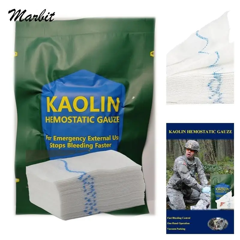 Hemostatic Kaolin Gauze Combat Emergency Trauma Soluble For Ifak Tactical Military First Aid Kit ...