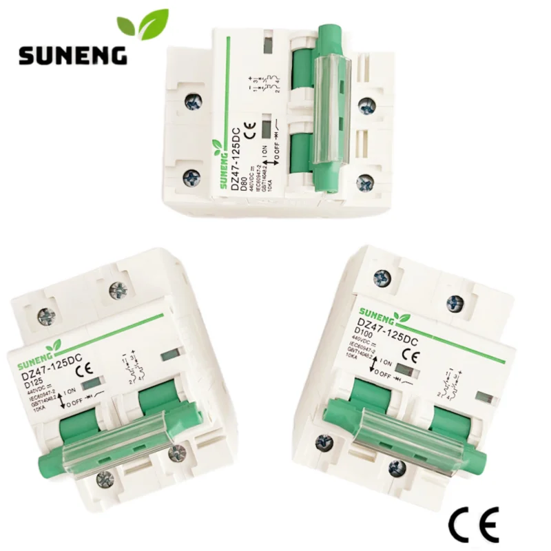 Free Shipping DC MCB Circuit Breaker 2P 80A 100A 125Amp 440V/500V DC ...