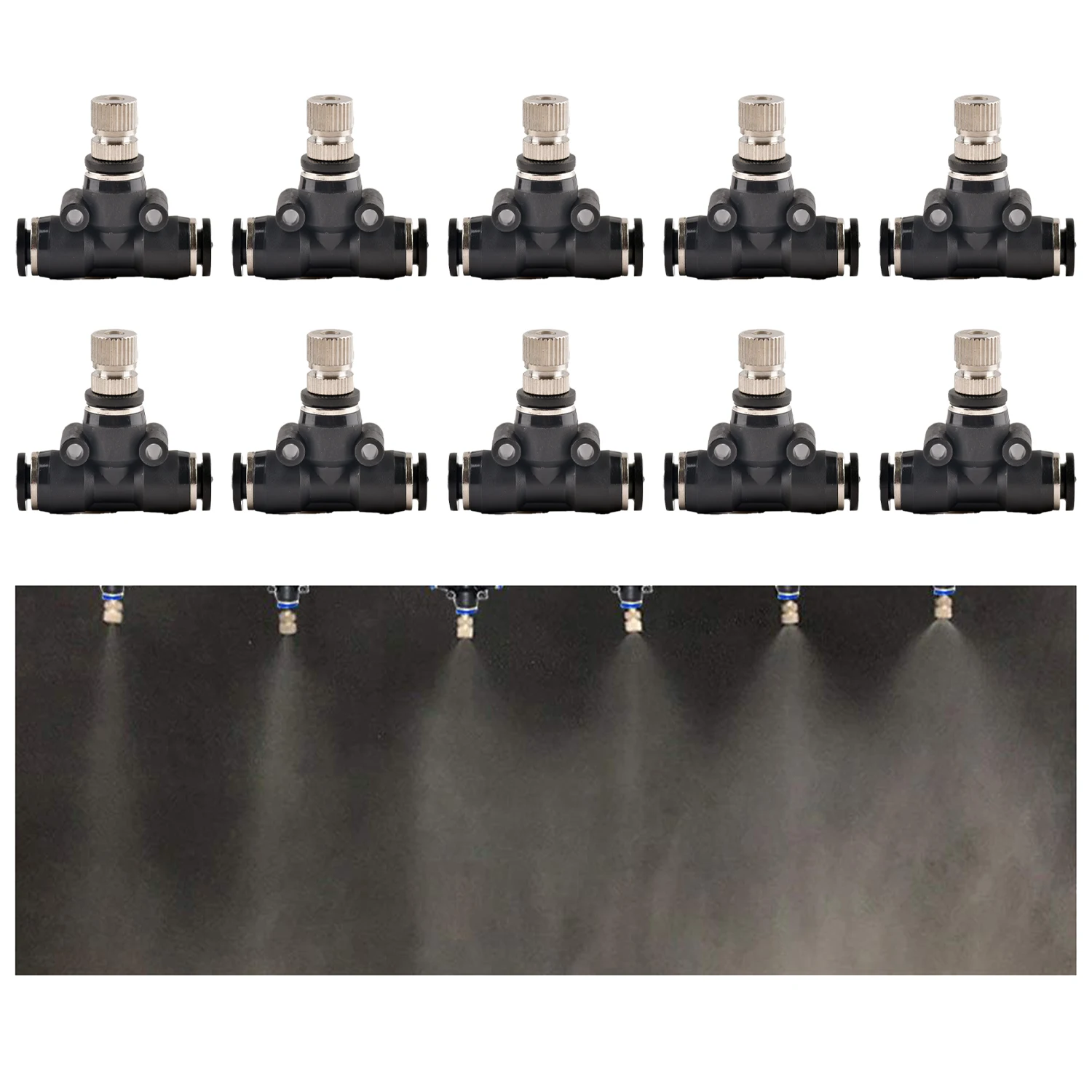 5Pcs Atomizing Nozzles 6mm Slip Lock Quick Connectors Humidify Watering ...
