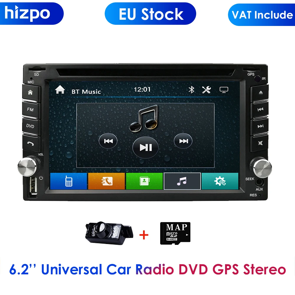 Autoradio Car Stereo GPS Navi Bluetooth Radio Double 2 Din 6.2inch CD ...