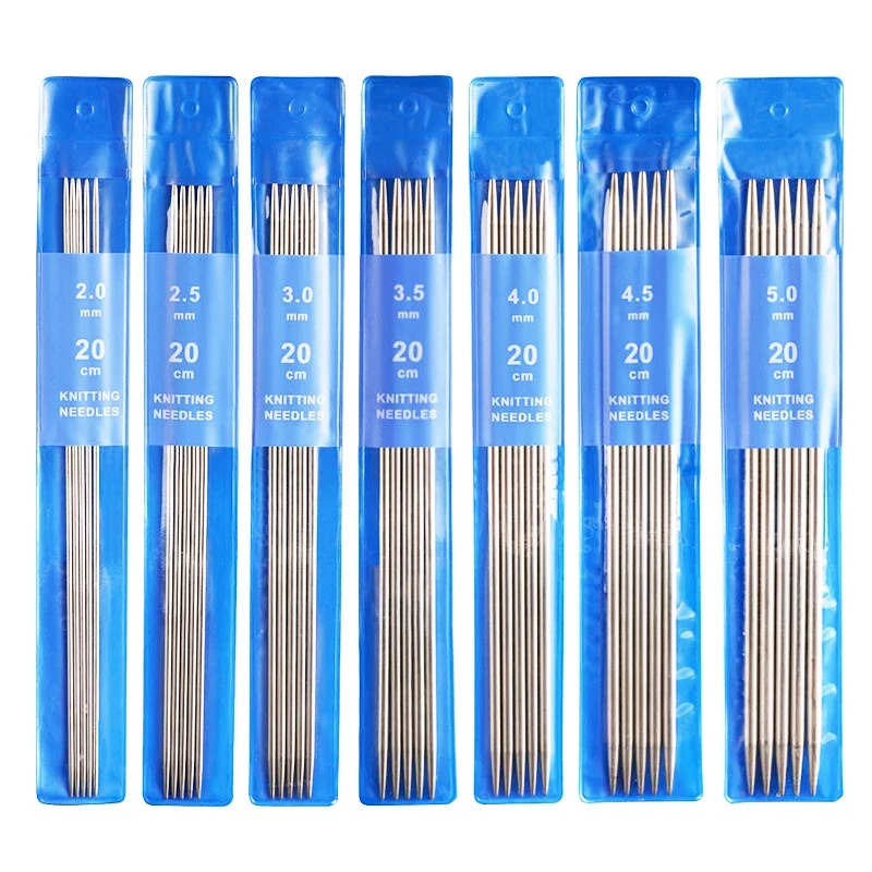 5-35PCS 20CM Stainless Steel Straight Knitting Needles Set 2-5MM Double ...